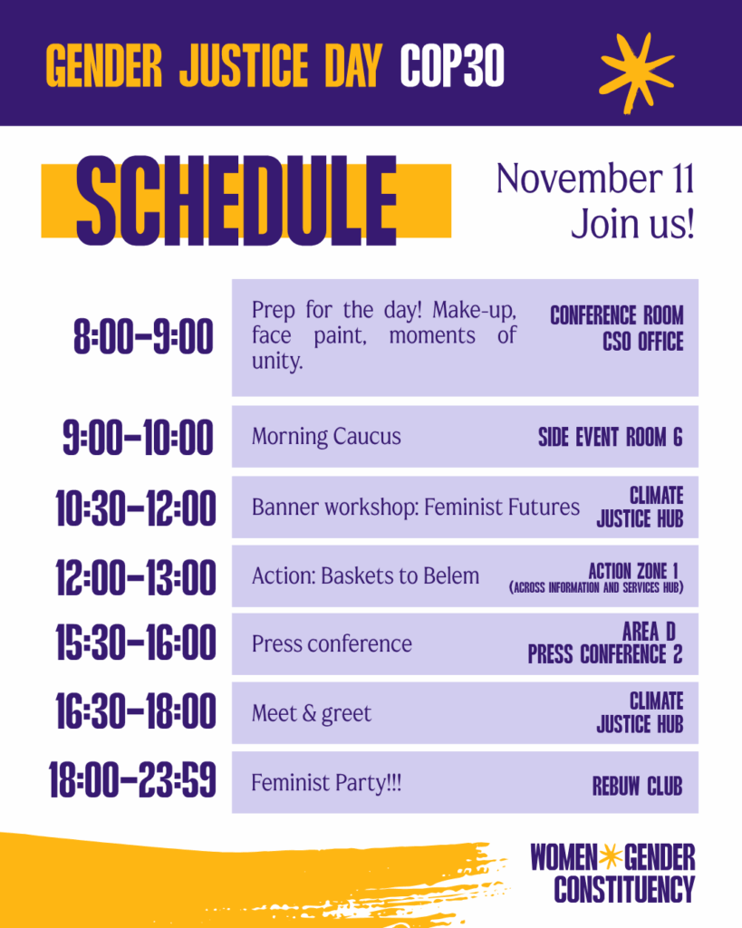 Nov 11 Action Alert: Gender Justice Day * Women and Gender Constituency